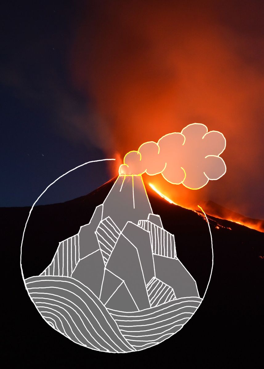 'volcano fire' Poster by JMdrawings | Displate