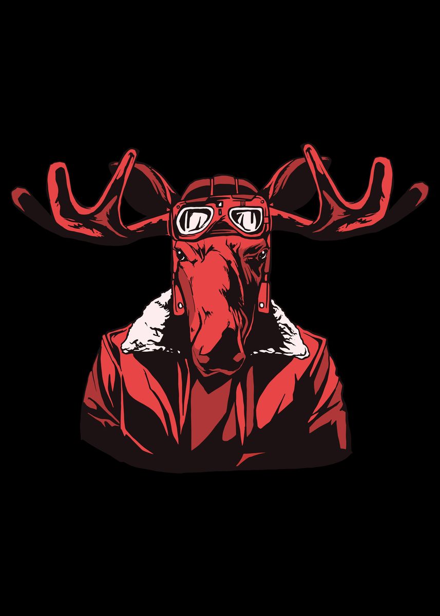 'Deer Pilot ' Poster by Wonderful Dream Picture | Displate