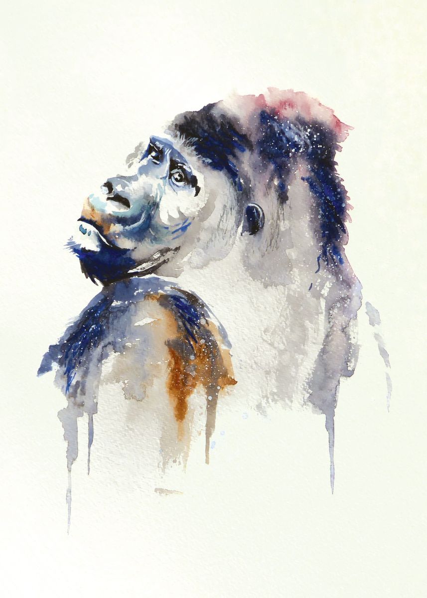 'Silverback Gorilla Art' Poster, picture, metal print, paint by Emma ...