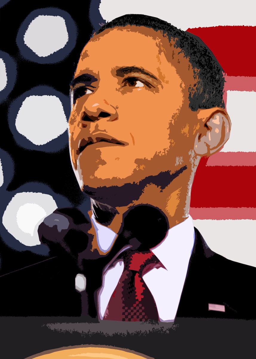 'US President Barack Obama' Poster, picture, metal print, paint by Nick ...