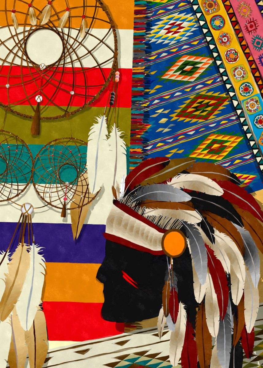 'Native poster' Poster, picture, metal print, paint by Richard Laschon ...