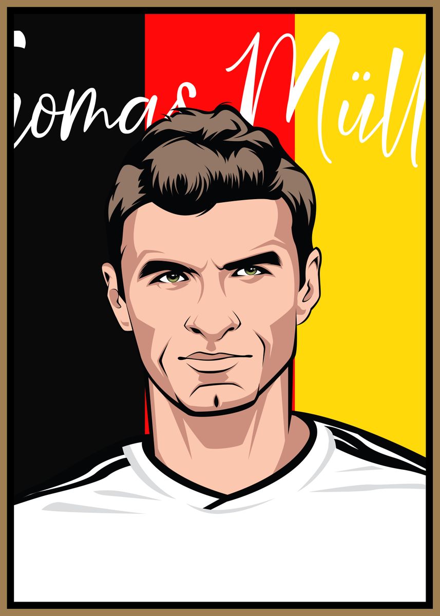 'Thomas Muller Portrait' Poster, picture, metal print, paint by Grand ...