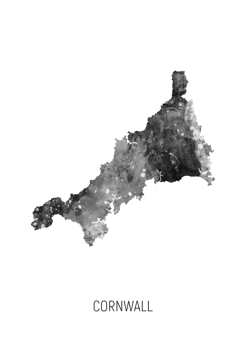 'Cornwall Map' Poster by Michael Tompsett | Displate