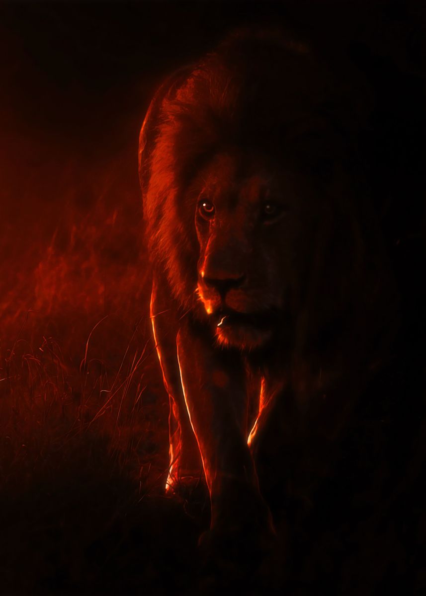 'The Red Lion' Poster, picture, metal print, paint by Ryu Ookami | Displate