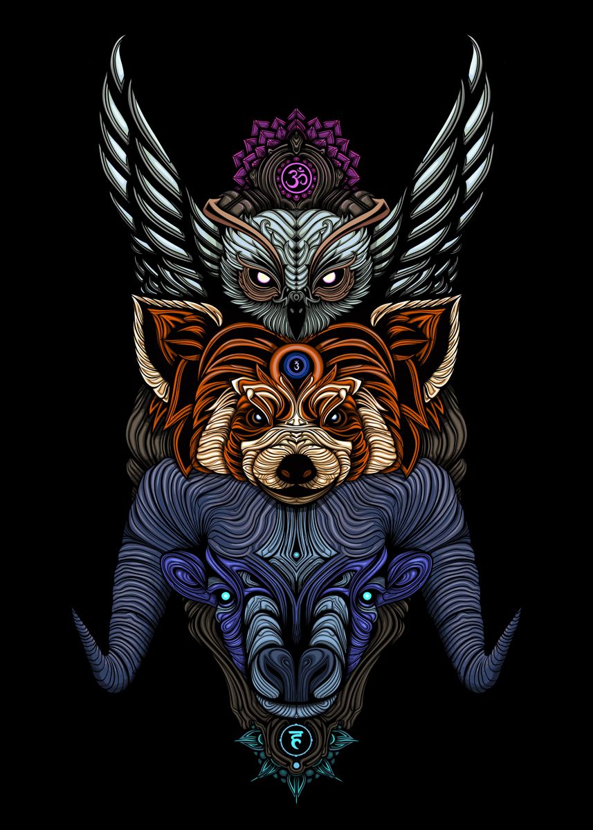 'Chakra Totem ' Poster, picture, metal print, paint by Matthew Boucher ...