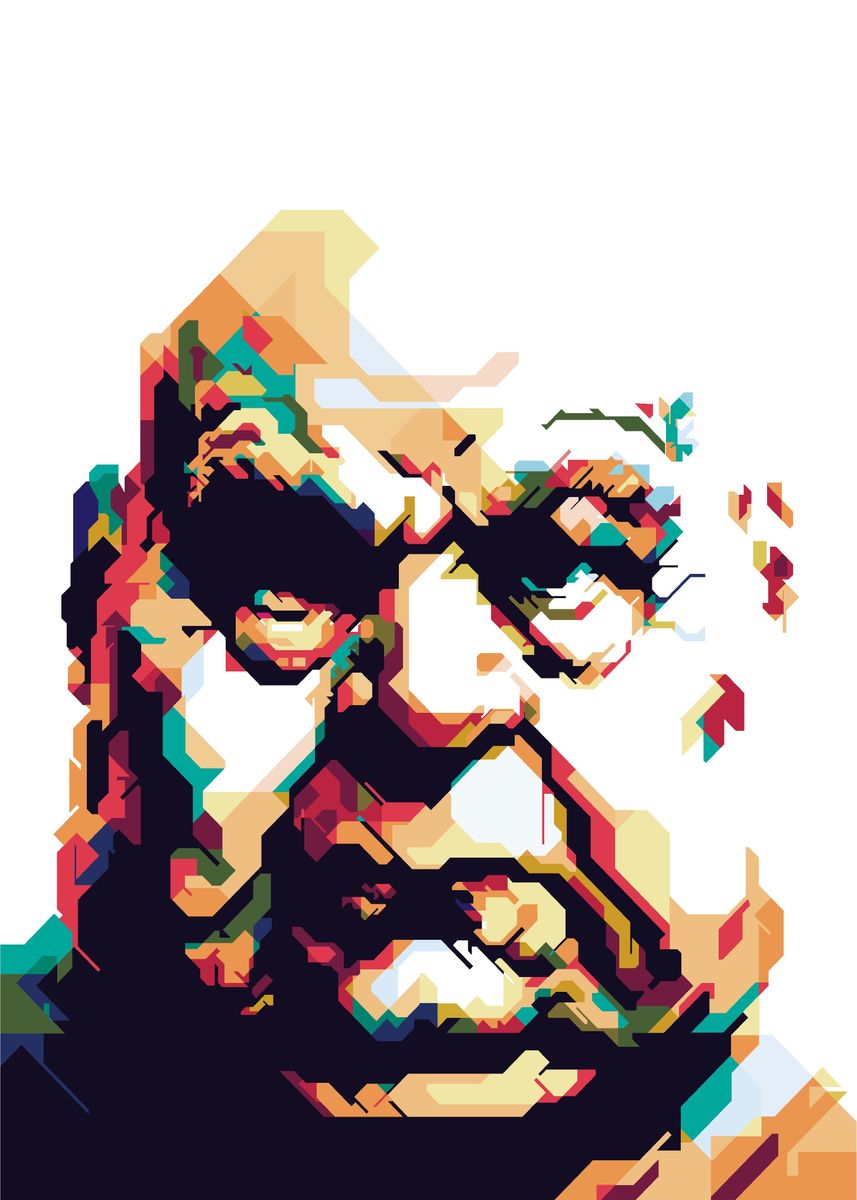 'wpap style 45 old man' Poster, picture, metal print, paint by WPAP POP ...