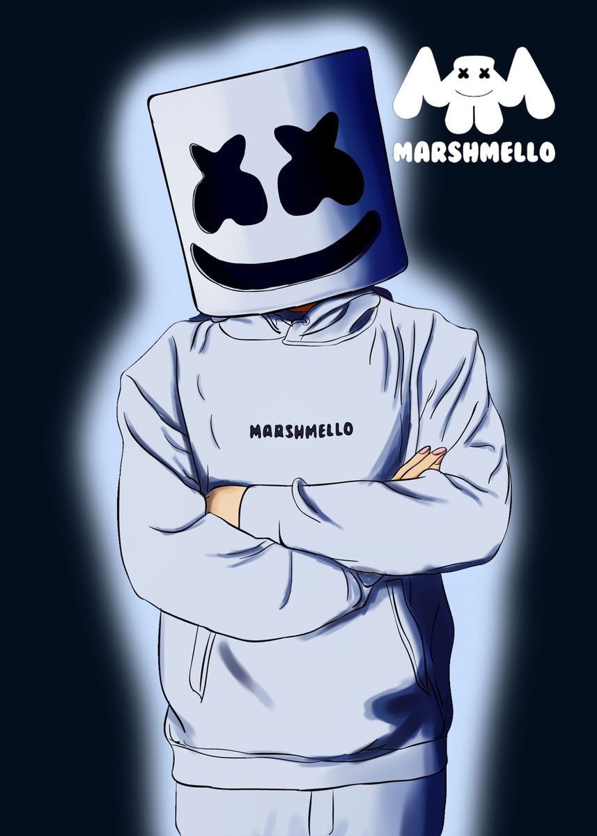 'Marshmello' Poster, picture, metal print, paint by Miguel Santana ...