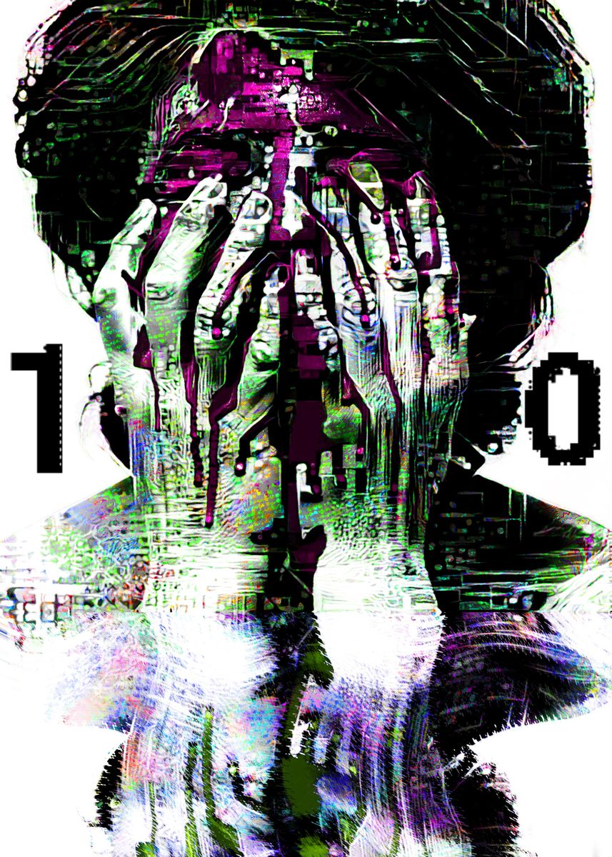 'Too Much Computer' Poster, picture, metal print, paint by psyl0q ...