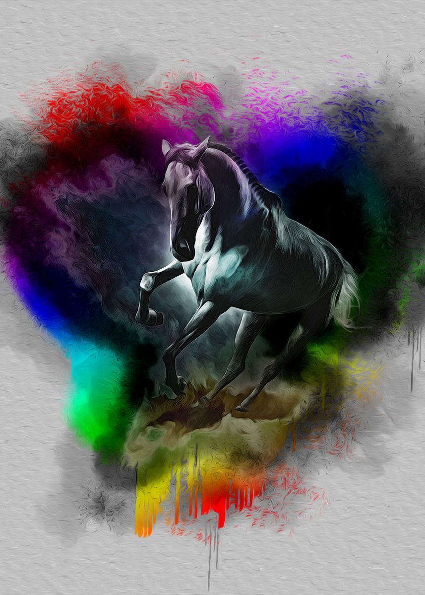 'Color Horse' Poster by Nine Arts | Displate