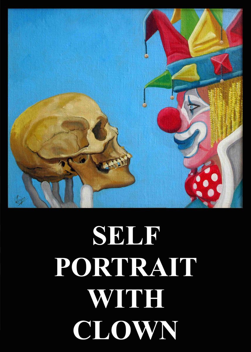 'SELF PORTRAIT WITH CLOWN' Poster, picture, metal print, paint by ...
