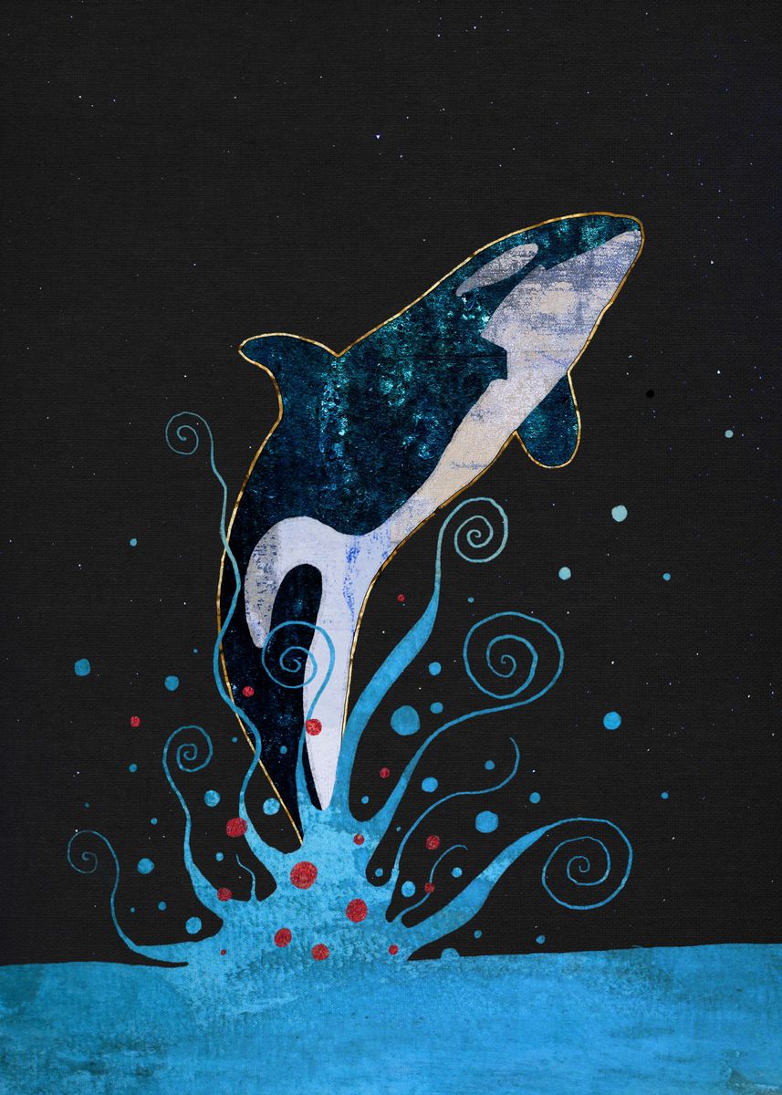 'Orca' Poster, picture, metal print, paint by Optic Riot | Displate