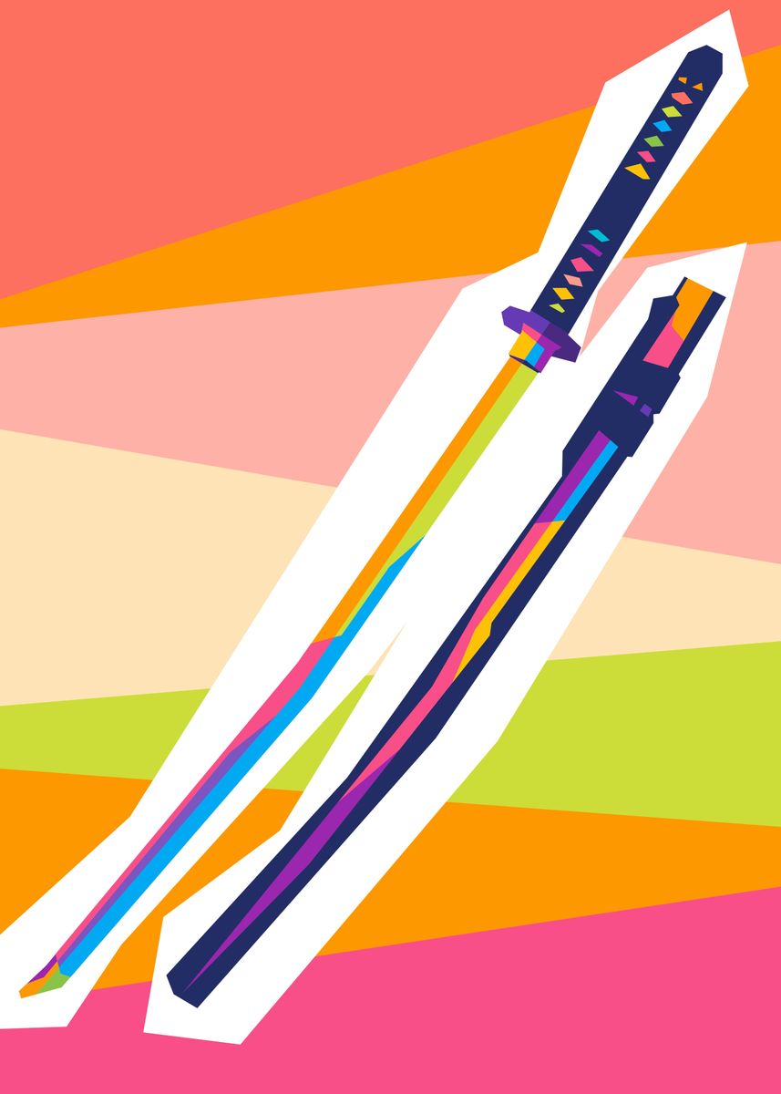 'Japan Sword Katana Pop Art' Poster by Namrahc Kunatip | Displate