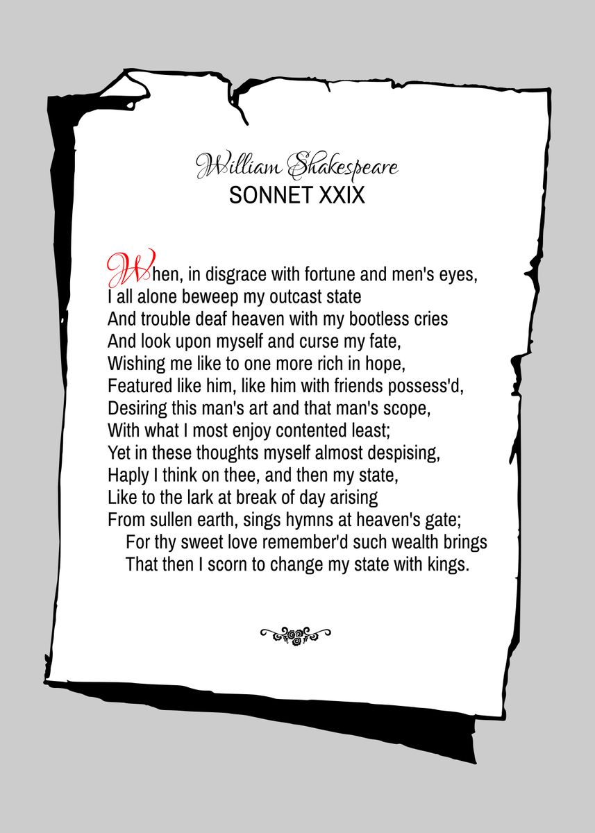 'Shakespeare Sonnet 29' Poster by Art Ofphotos | Displate