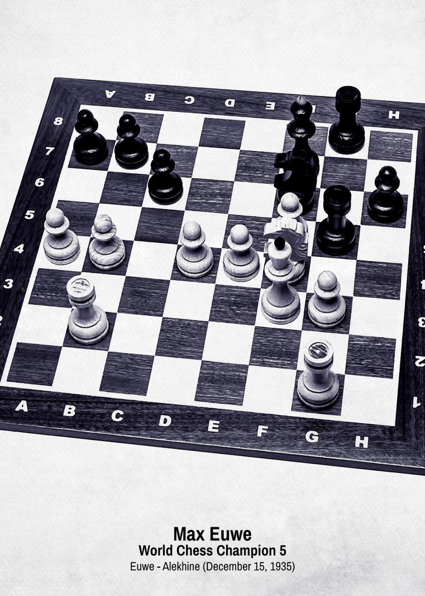 'Max Euwe Chess Champion 5' Poster, picture, metal print, paint by Art ...