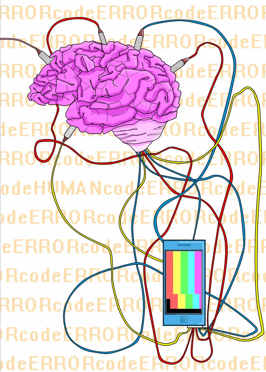 'Wired' Poster, picture, metal print, paint by Laura Helsby | Displate