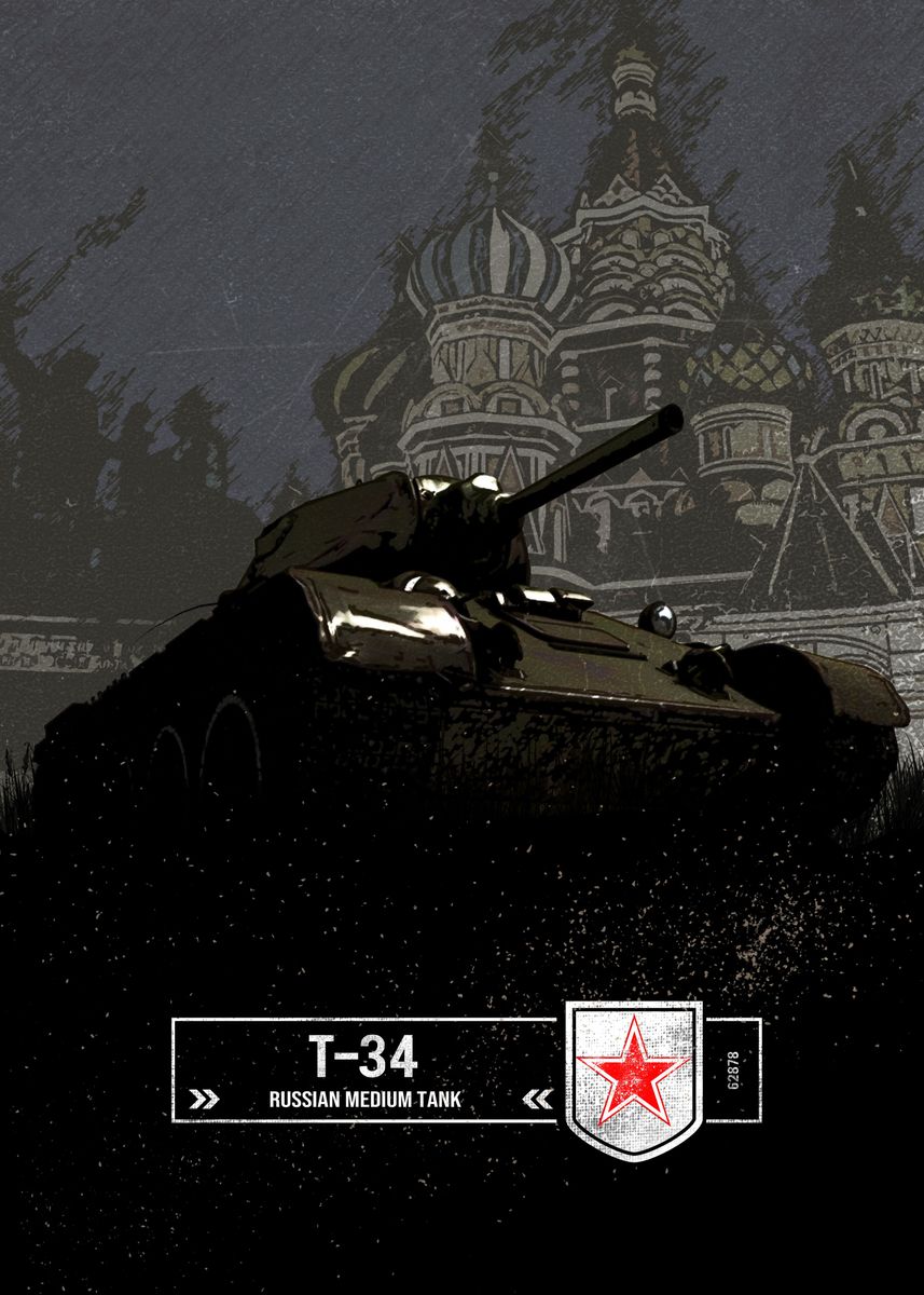 'Russian T34 Tank' Poster, picture, metal print, paint by Rykker o7 ...