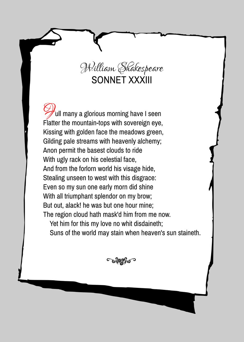'Shakespeare Sonnet 33' Poster, picture, metal print, paint by Art ...