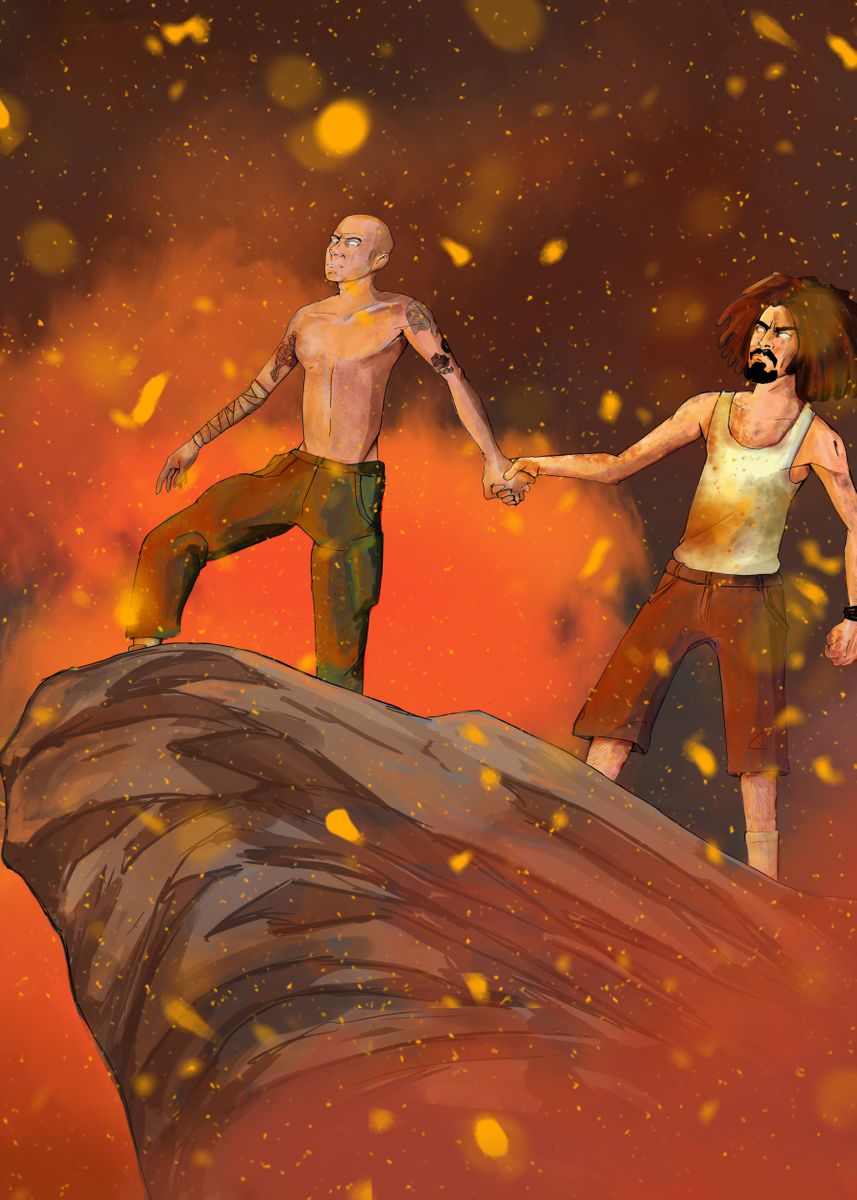 'fyah in da babylon' Poster, picture, metal print, paint by Bonobo the ...