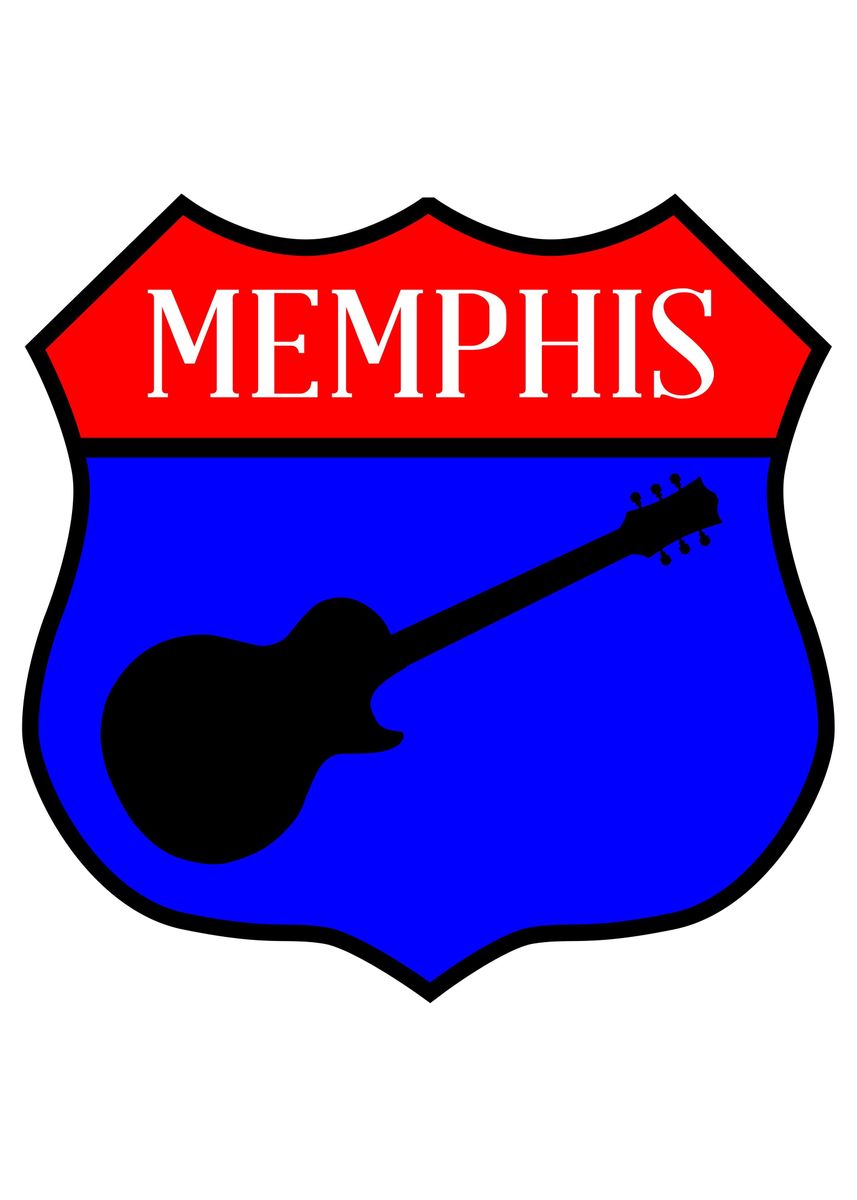 'Memphis Guitar Sign' Poster, picture, metal print, paint by HomeStead ...