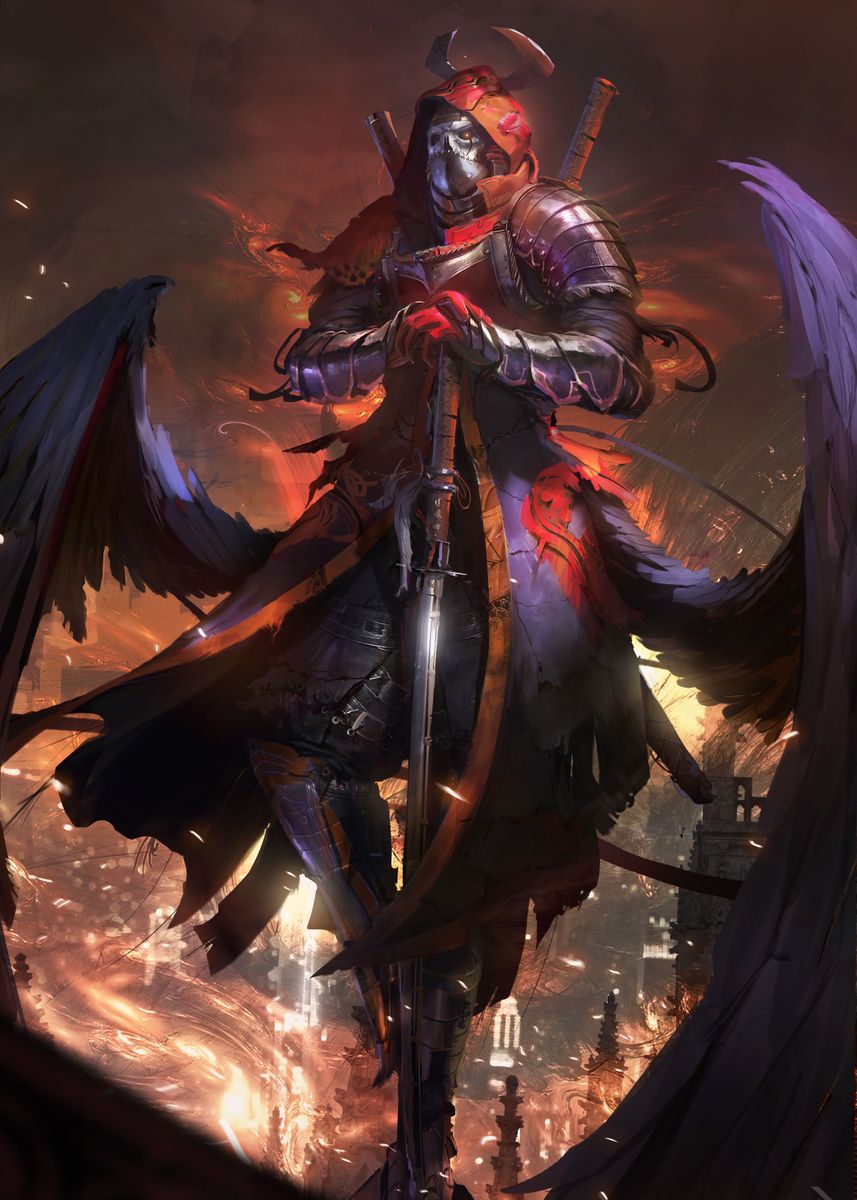 'Angel of Death' Poster, picture, metal print, paint by ptitvinc | Displate