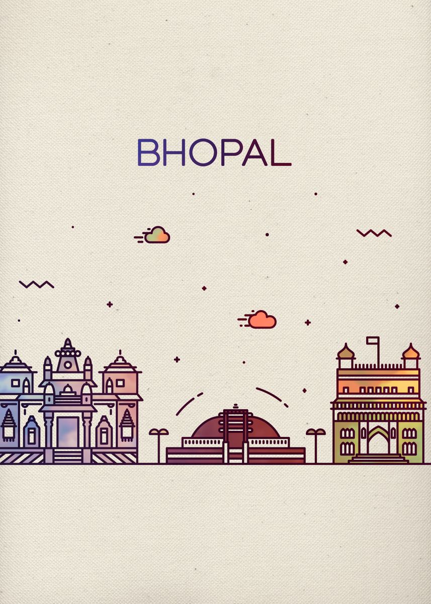 'Bhopal City Skyline Art' Poster, picture, metal print, paint by Design ...