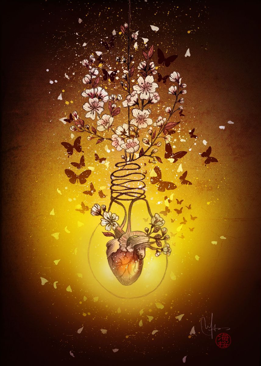 'My enlightened heart' Poster, picture, metal print, paint by Marine ...