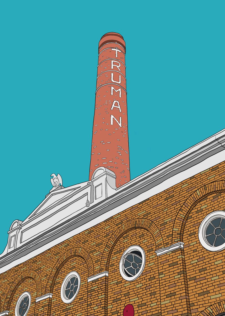 'London Truman Chimney' Poster, picture, metal print, paint by ...