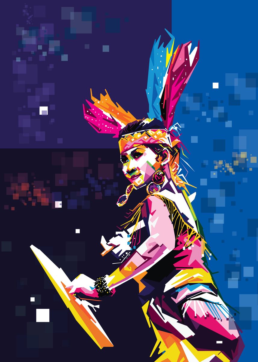 'Dayak Dance in WPAP' Poster, picture, metal print, paint by Addinu ...