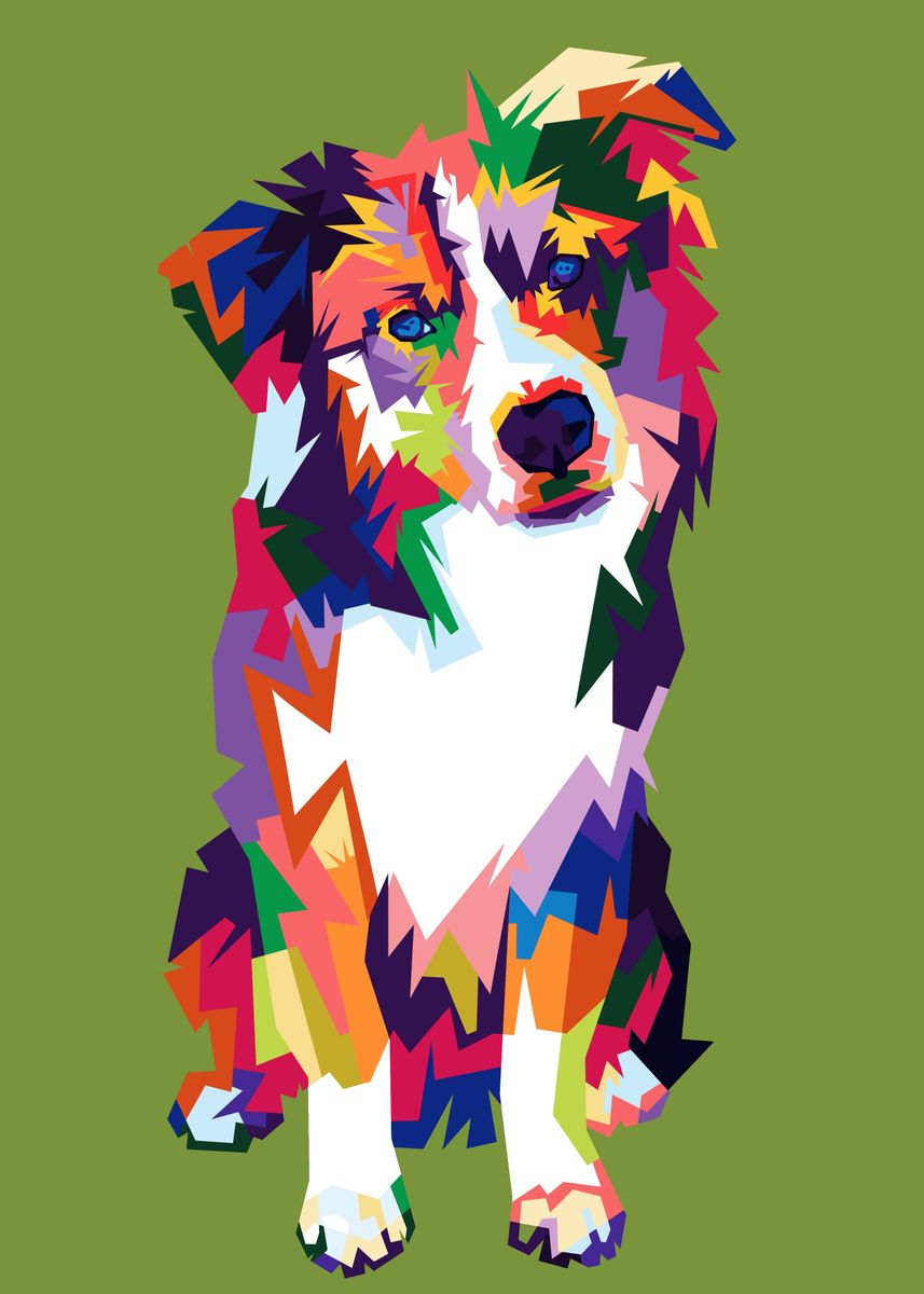 'Animals Dog FullColor Wpap' Poster, picture, metal print, paint by ...