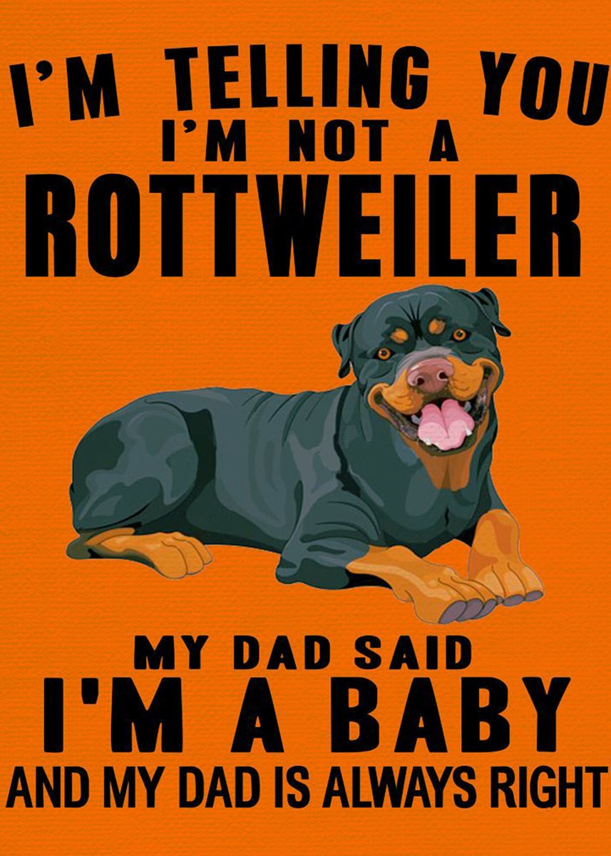 'Rottweiler funny poster' Poster by Katty | Displate