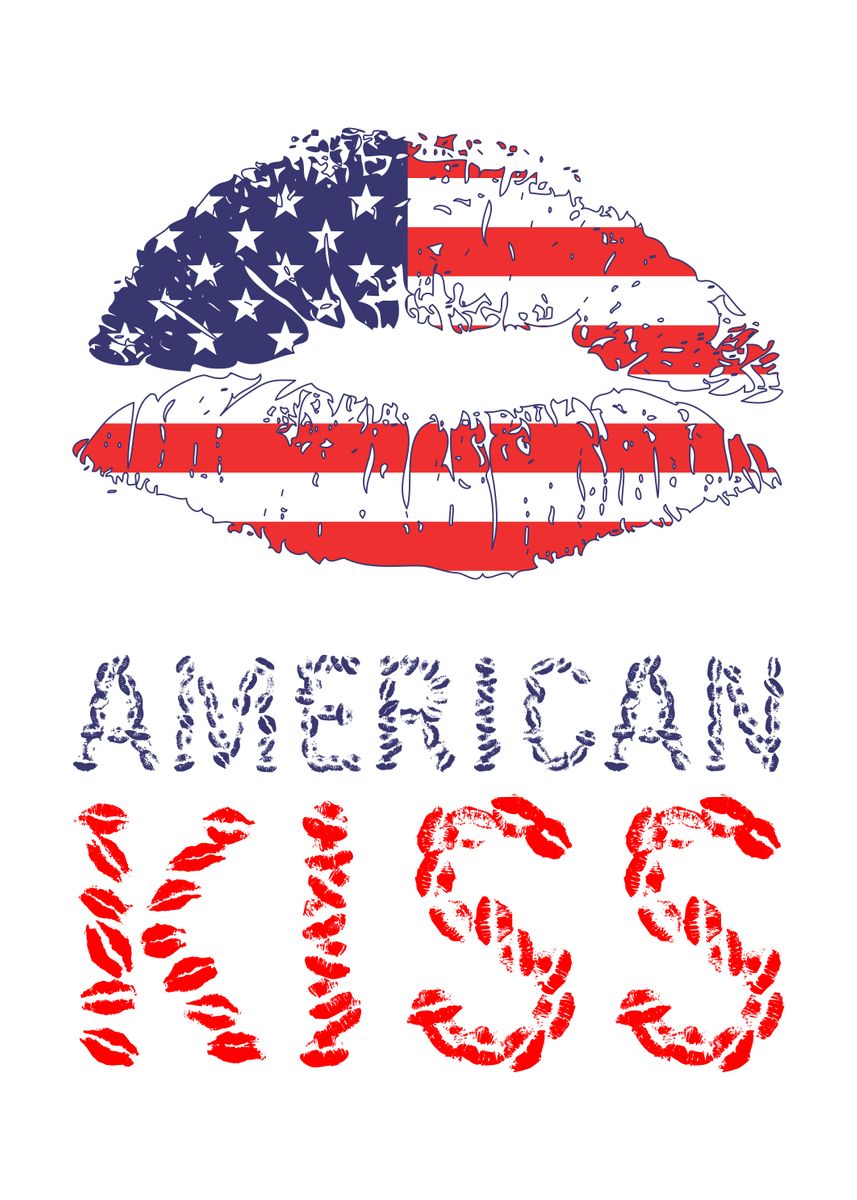'American Kiss' Poster, picture, metal print, paint by Art Ofphotos ...