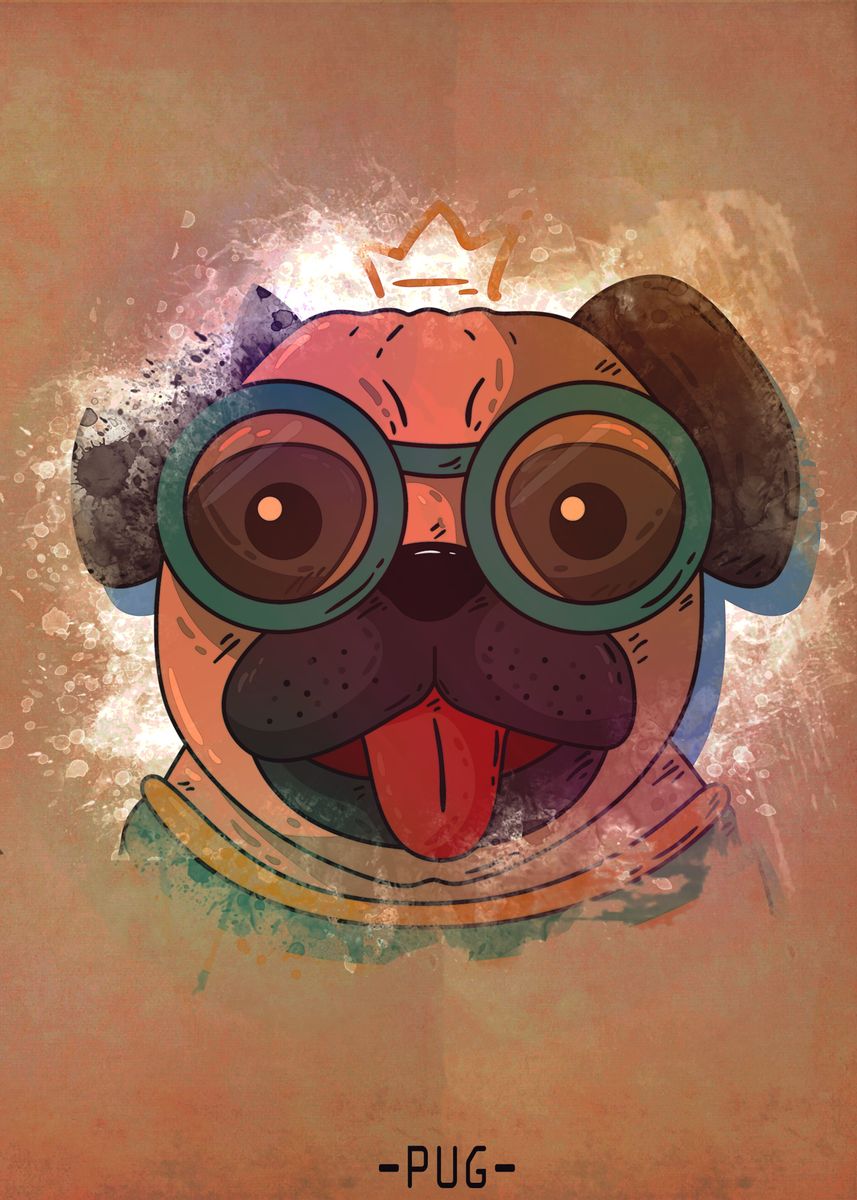 'Best Pug Poster 4 Wall Art' Poster, picture, metal print, paint by ...