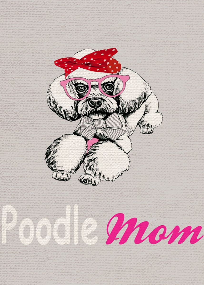 'Poodle Poster' Poster, picture, metal print, paint by kun bin | Displate