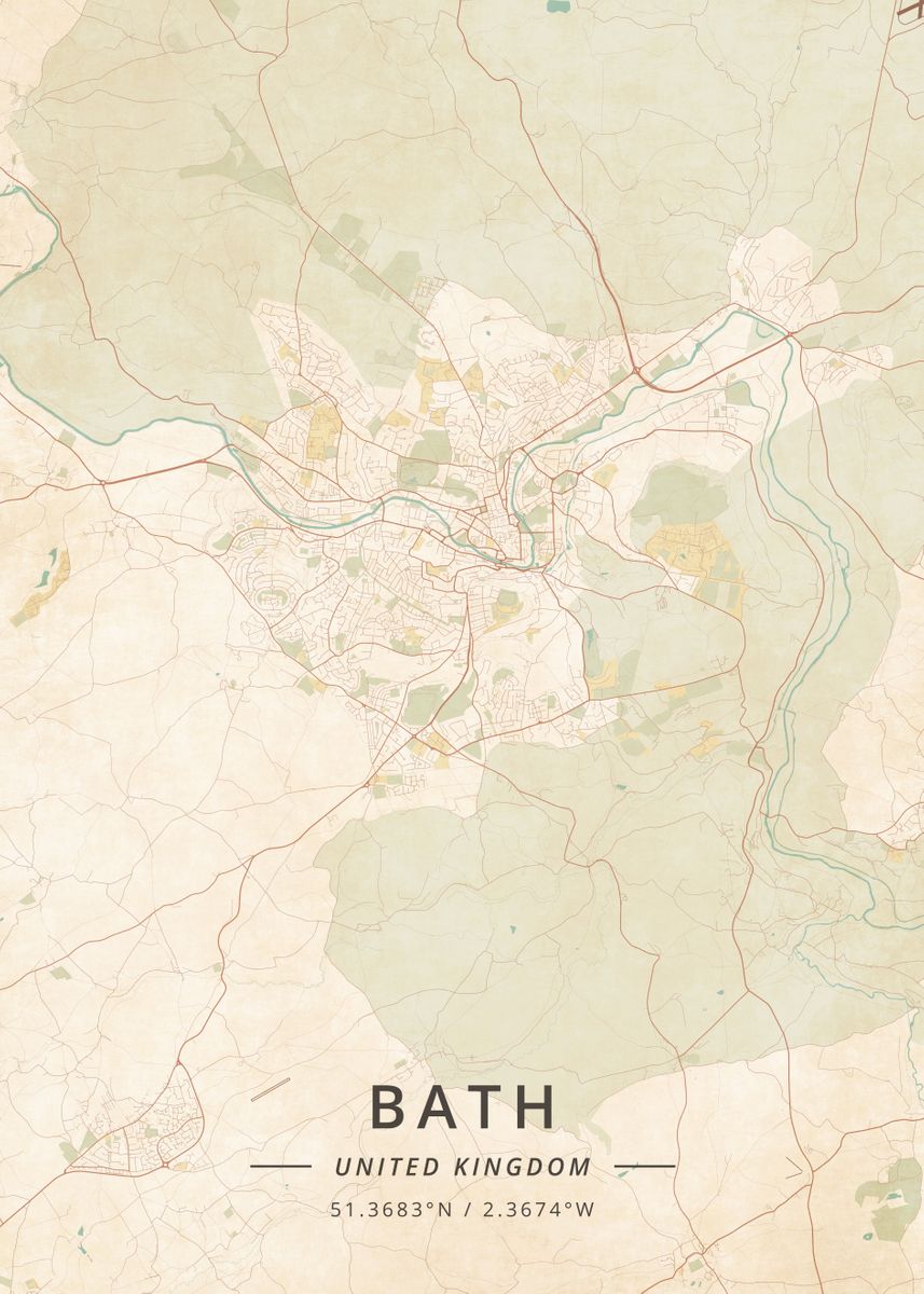 'Bath United Kingdom' Poster by Designer Map Art | Displate