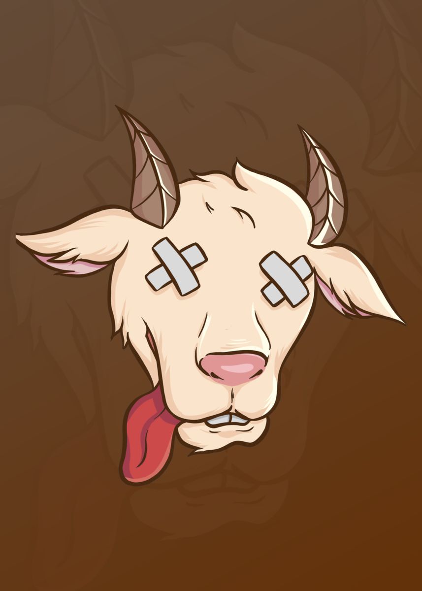 'Exhausted Goat Expression' Poster, picture, metal print, paint by ...