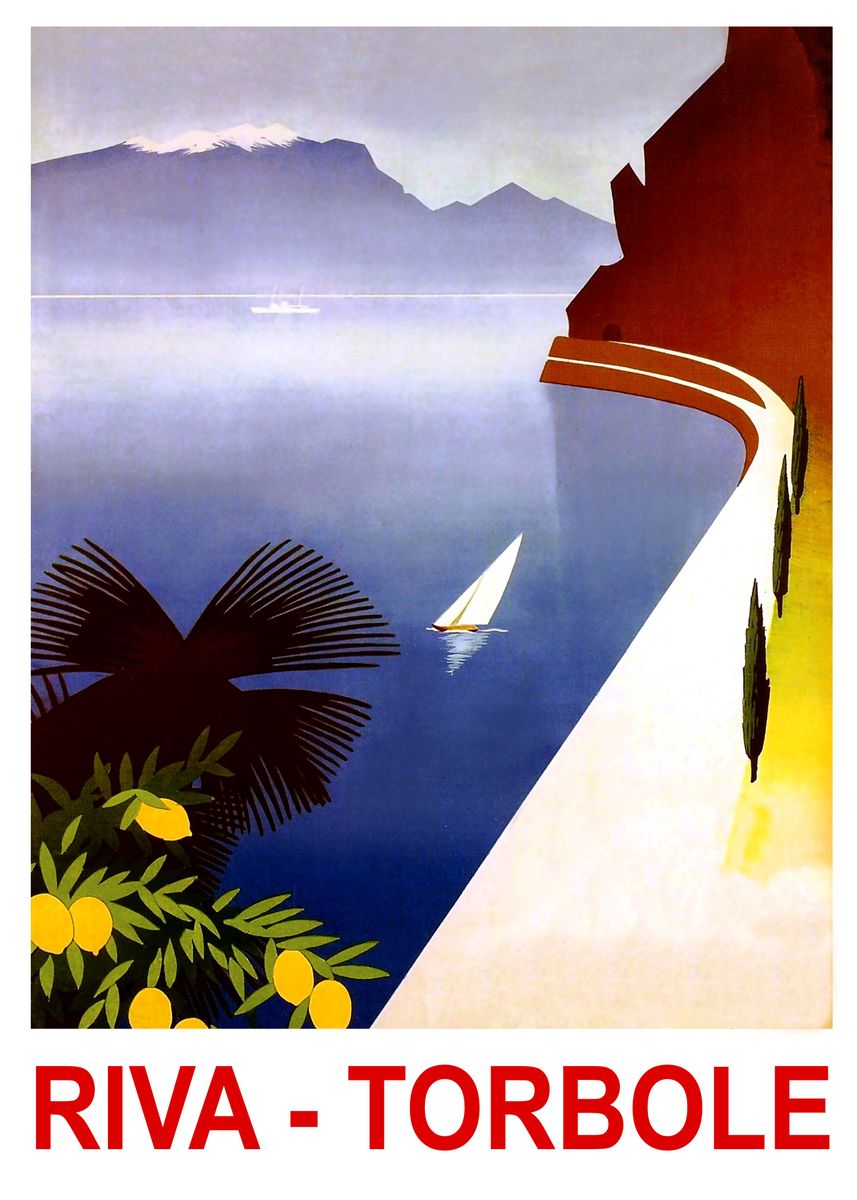 'Riva Torbole' Poster, picture, metal print, paint by Long Shot | Displate