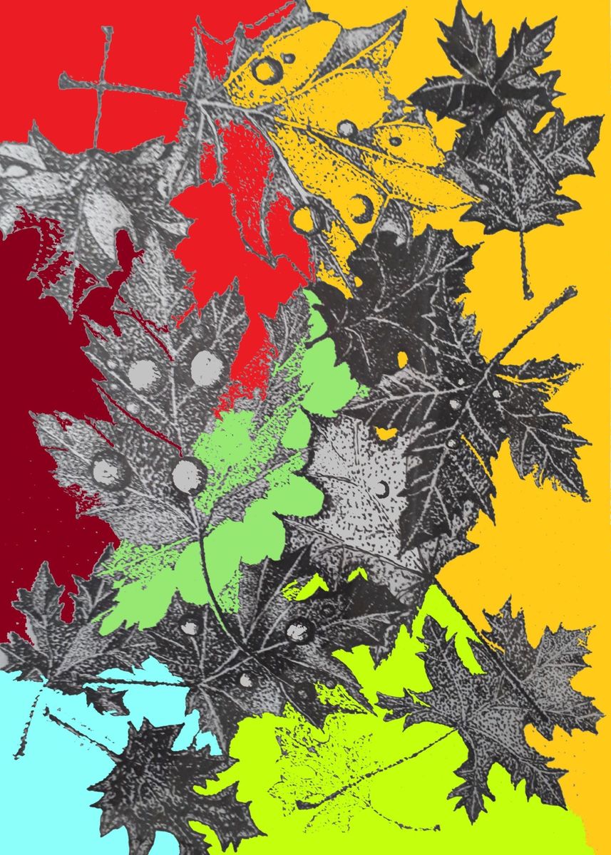 'Fallen Leaves' Poster, picture, metal print, paint by San Tander ...