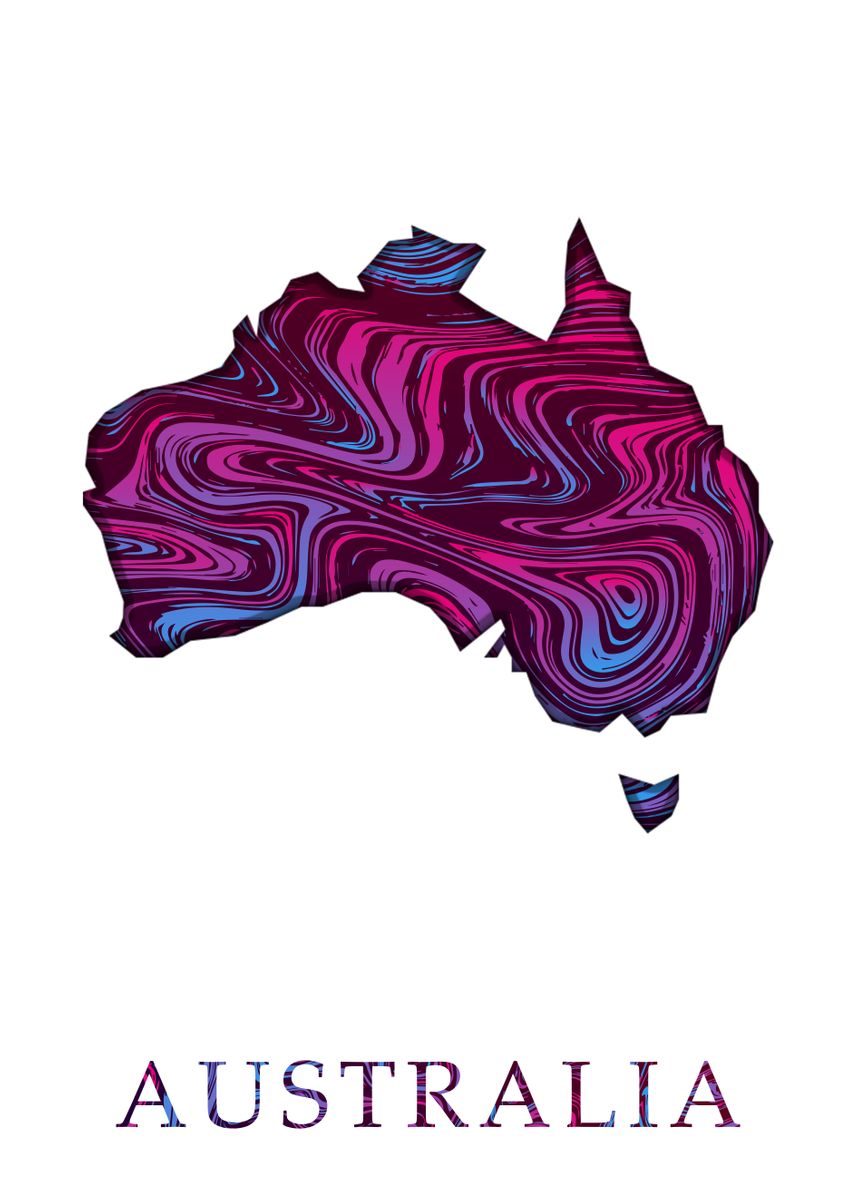 'Australia Liquid Map' Poster by Abdur Razzaque | Displate