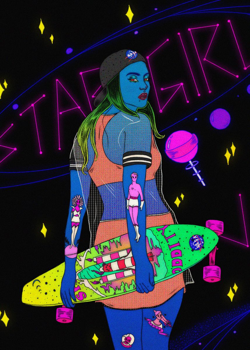 'Stargirl ' Poster, picture, metal print, paint by Isaac Spellman ...