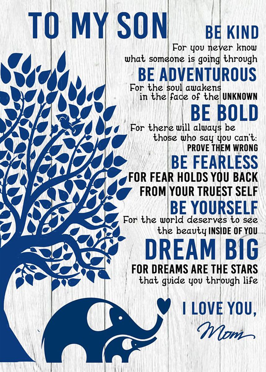 'TO MY SON' Poster, picture, metal print, paint by KI RU | Displate