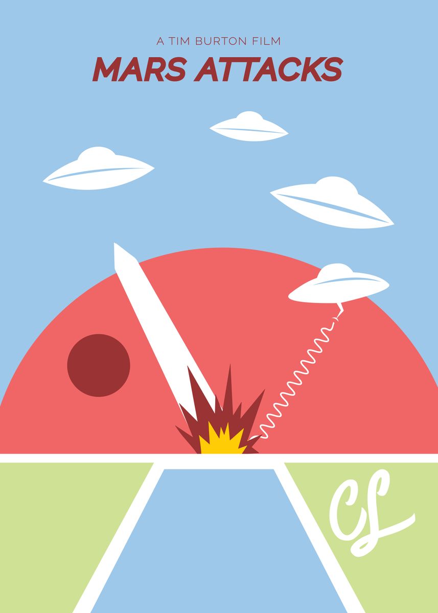 'Mars Attacks' Poster, picture, metal print, paint by Lincoln | Displate