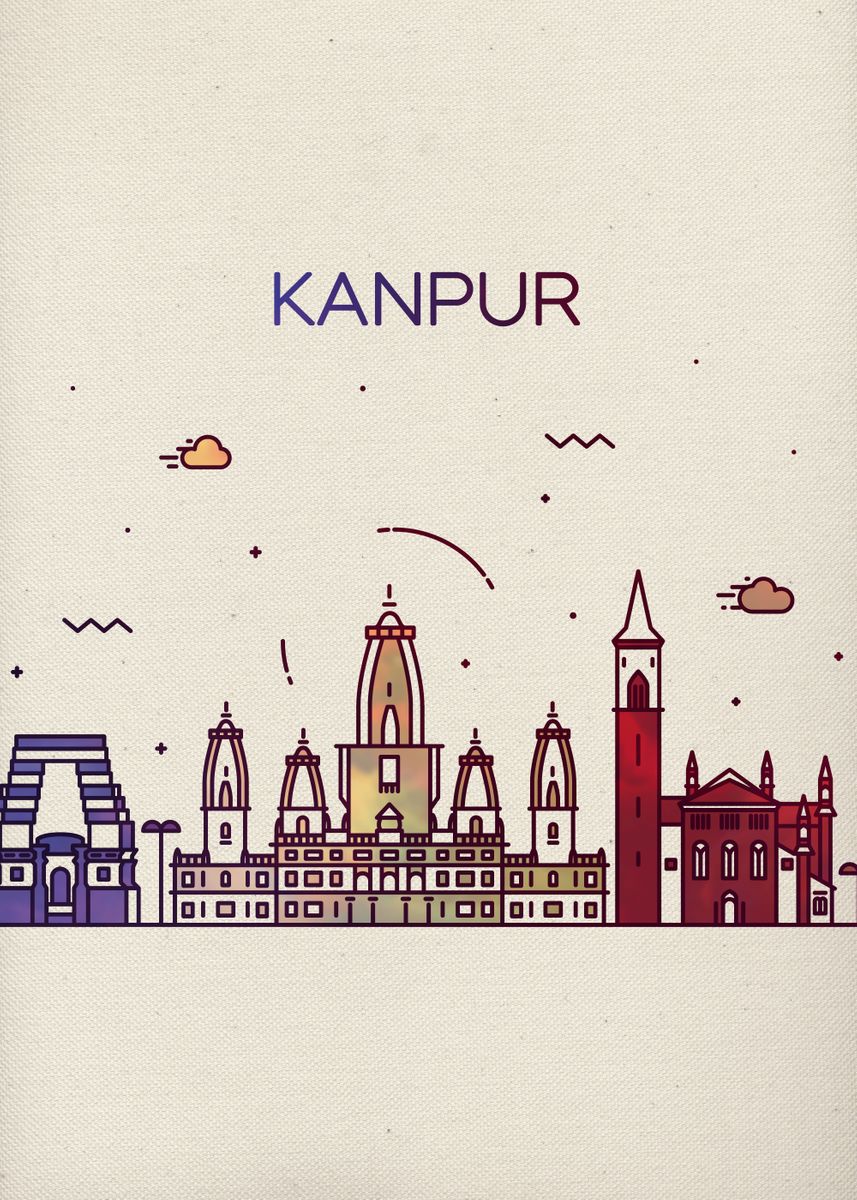 'Kanpur India City Skyline ' Poster, picture, metal print, paint by ...