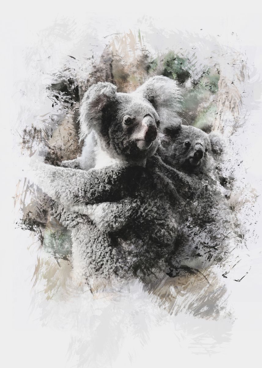 'Koala Hug' Poster by Sebastian Kornacki | Displate