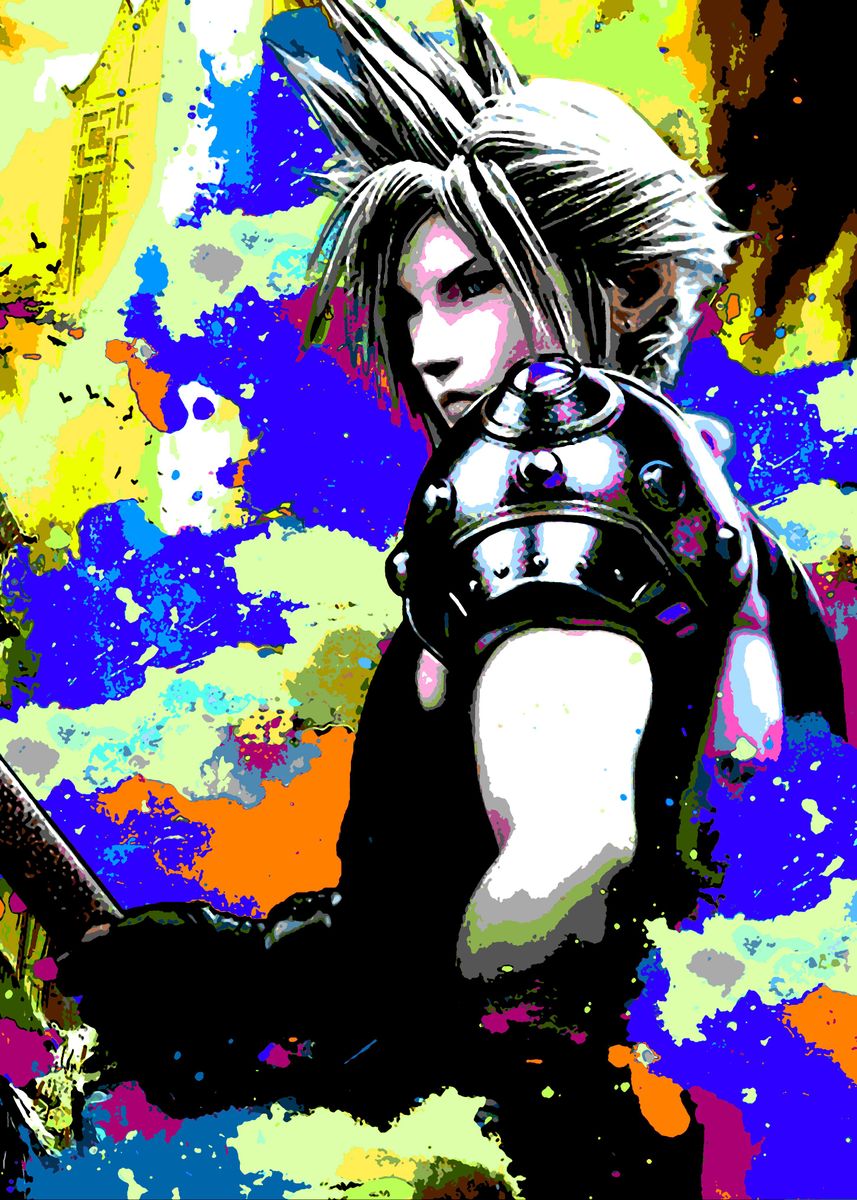 'Cloud Strife Colorful' Poster, picture, metal print, paint by ANDRE ...