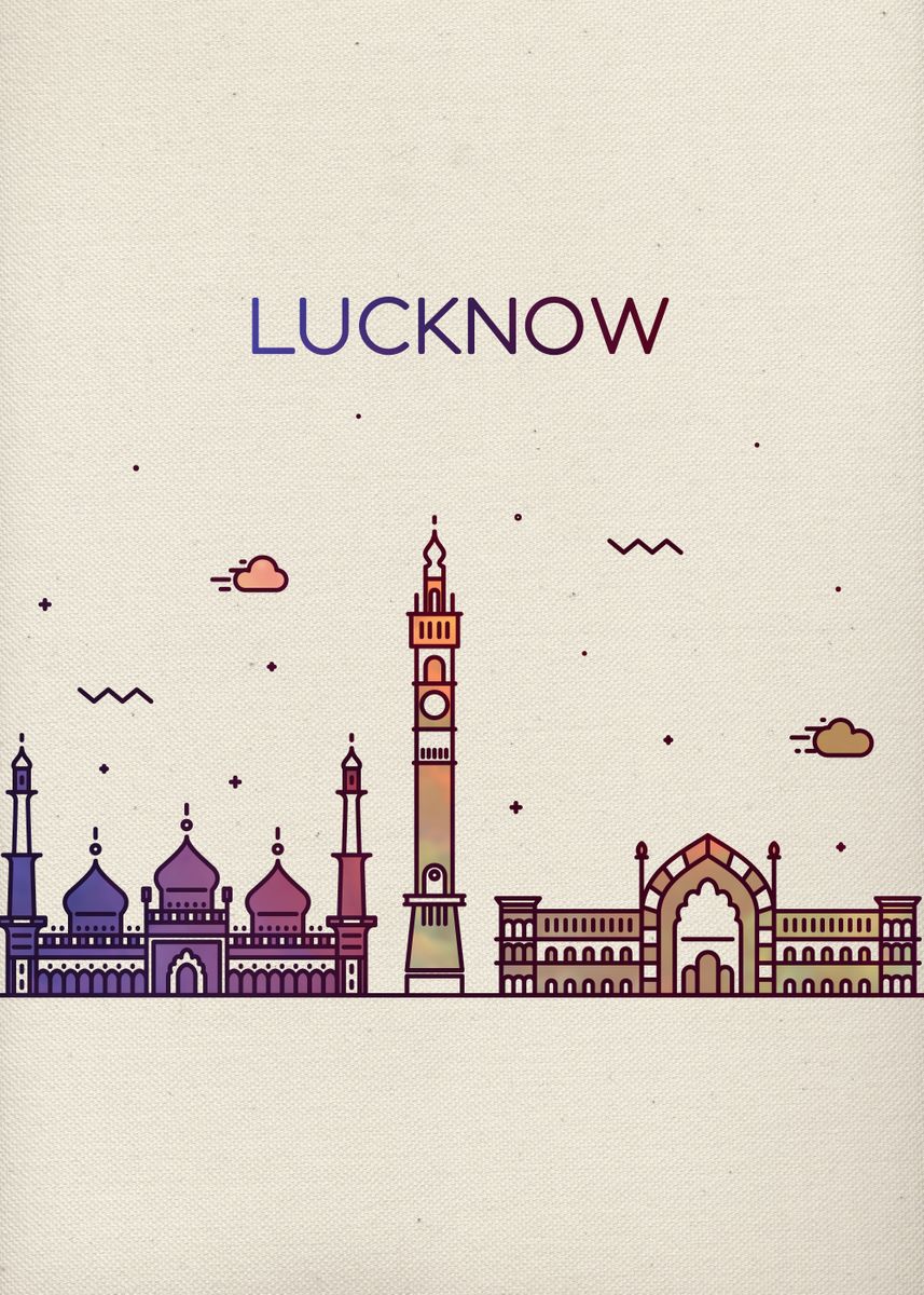 'Lucknow India City Skyline' Poster, picture, metal print, paint by ...