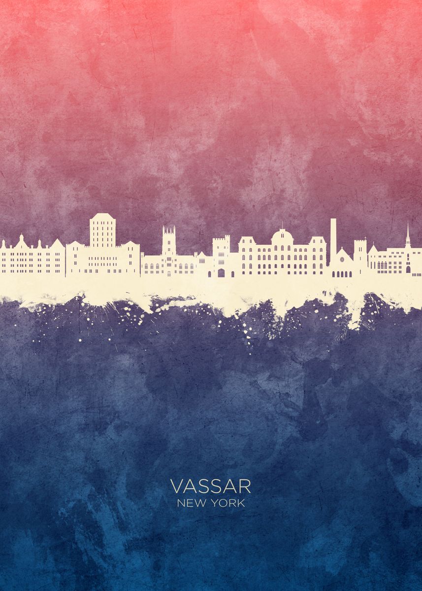 'Vassar New York Skyline' Poster, picture, metal print, paint by ...