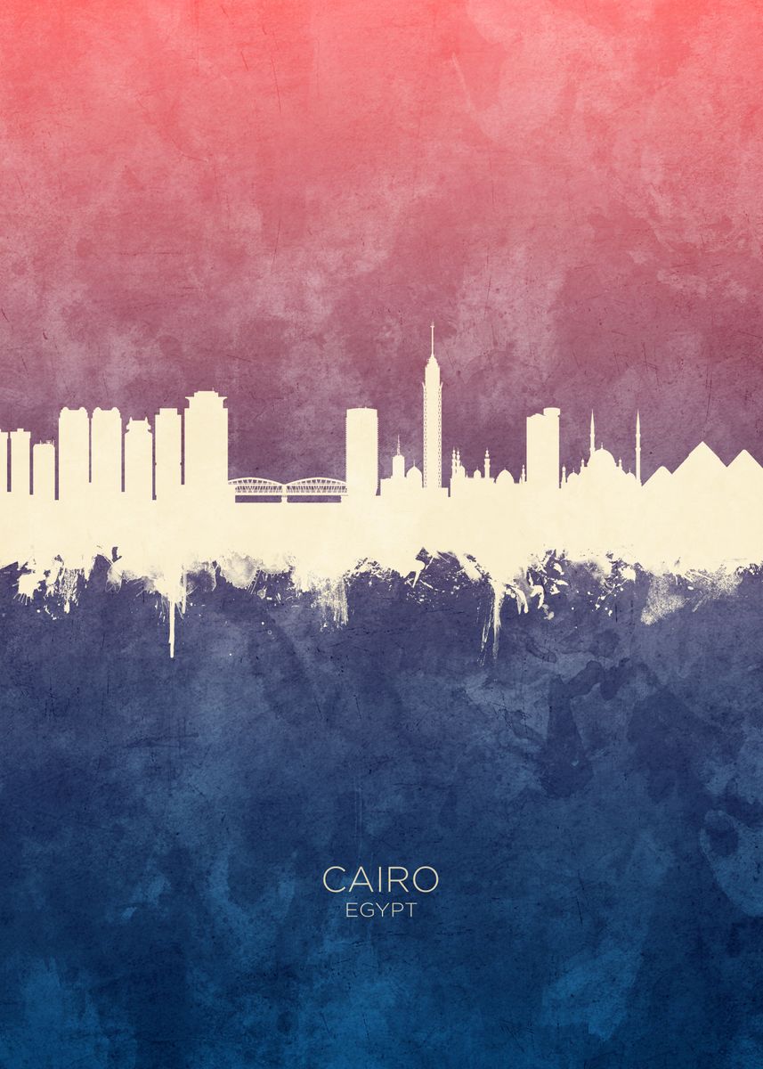 'Cairo Egypt Skyline' Poster by Michael Tompsett | Displate