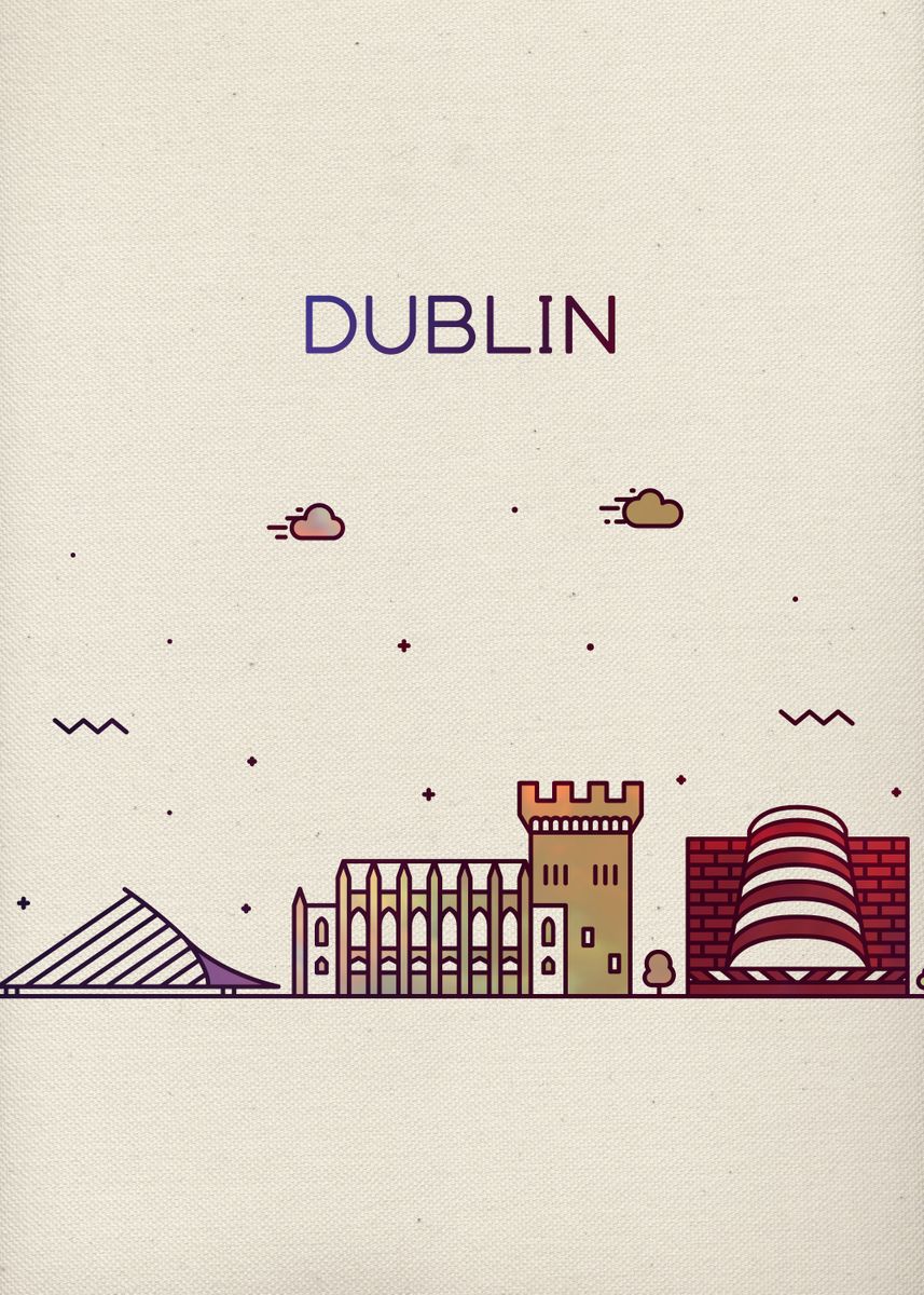 'Dublin Ireland City Art' Poster, picture, metal print, paint by Design ...