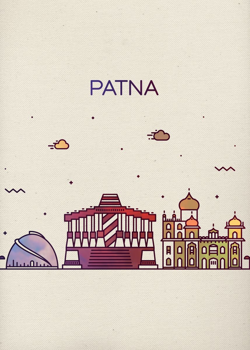'Patna India City Skyline' Poster, picture, metal print, paint by ...