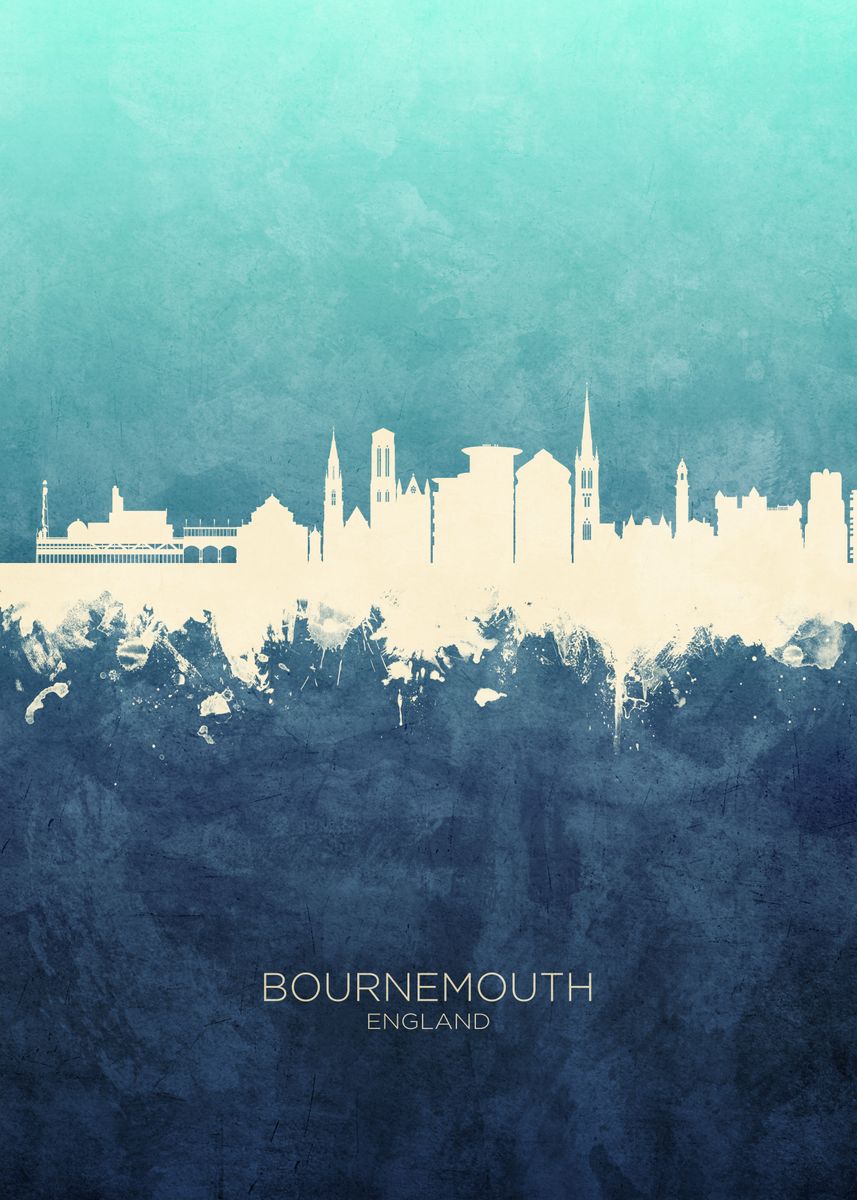 'Bournemouth Skyline' Poster, picture, metal print, paint by Michael ...